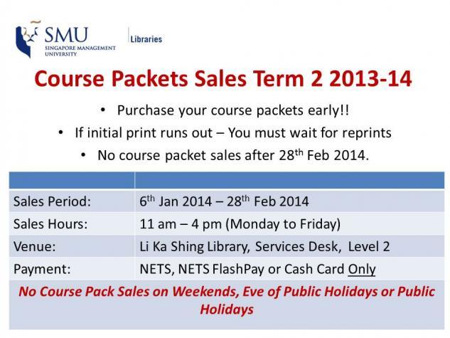 Course Packets Sales | SMU Newsroom